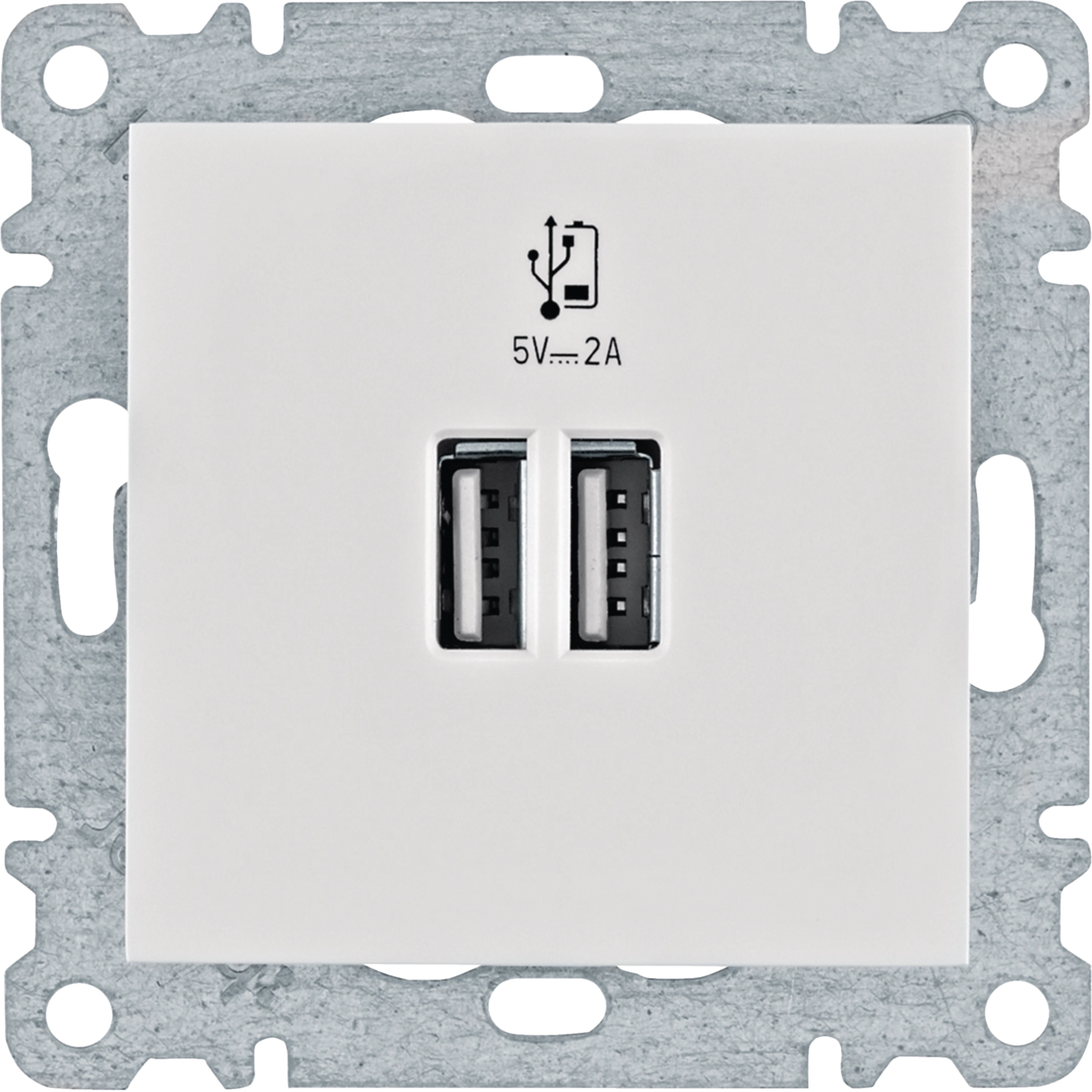 USB utičnica za punjenje 2xUSB-A 2A, bij • WL4210 | Hager