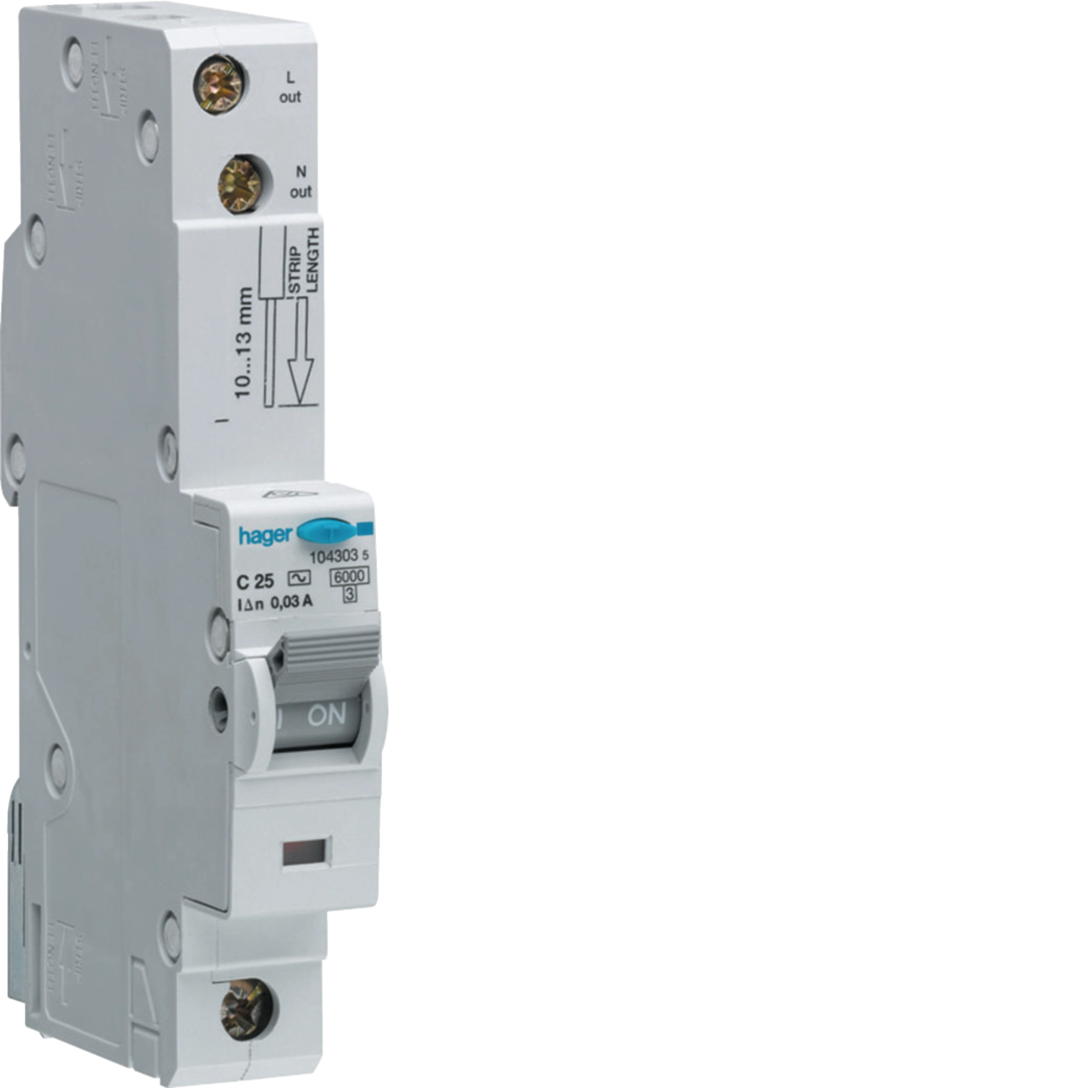 RCBO 1M 1P 10kA C-16A 100mA AC • AEC116 | Hager