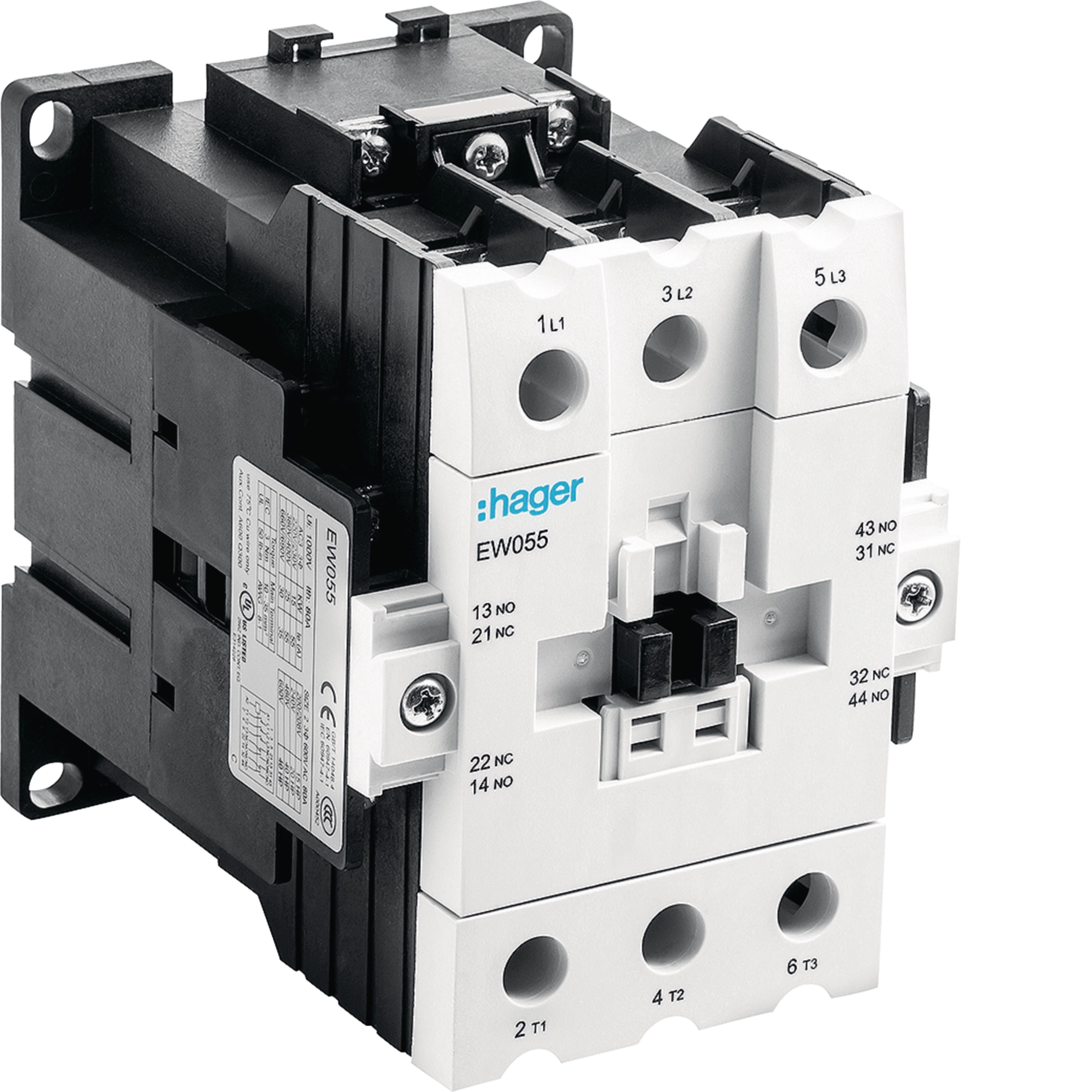 Contactor 55A-AC3 / coil 48V DC • EW055_F | Hager