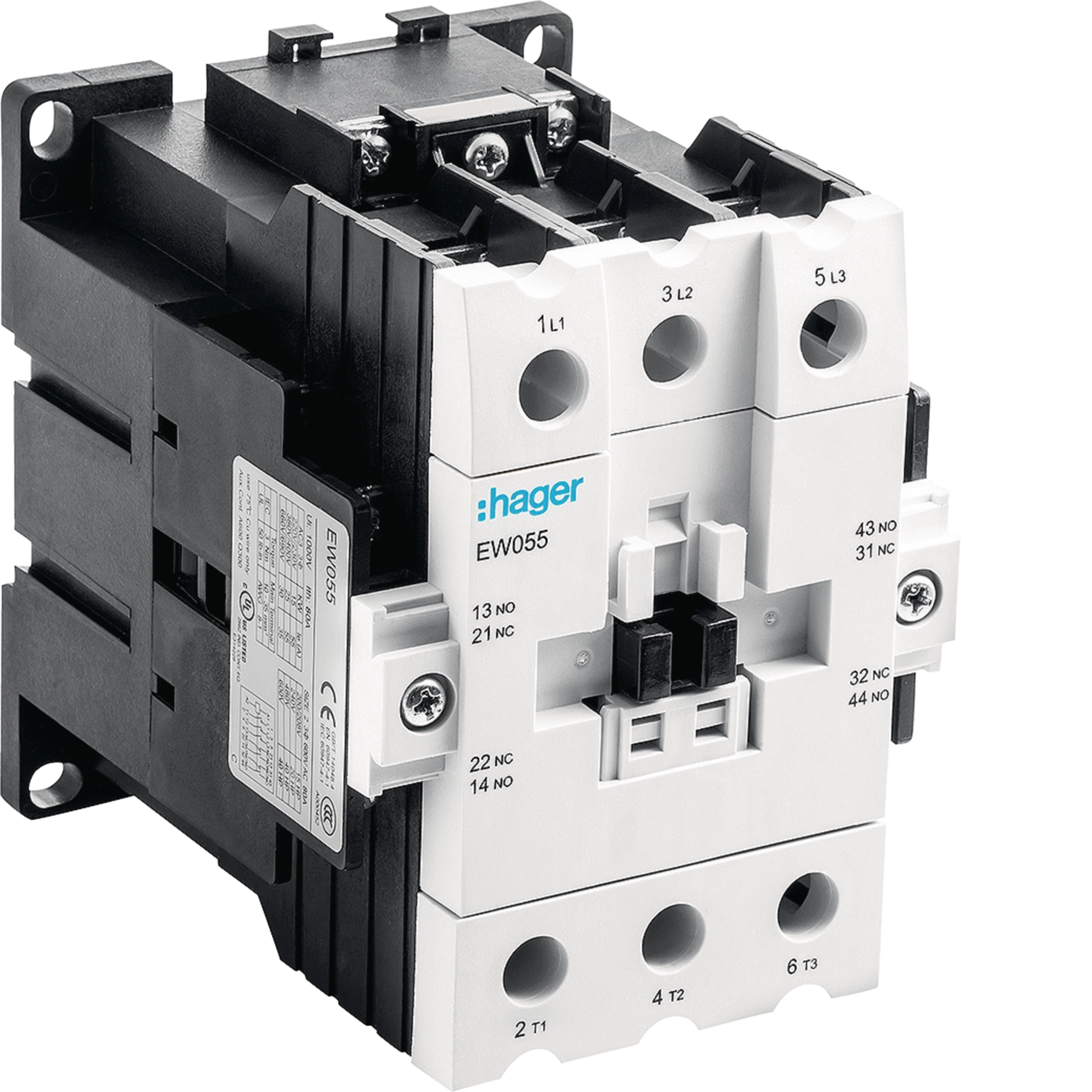 Contactor 55A-AC3 / coill 400V 50 Hz • EW055_L | Hager