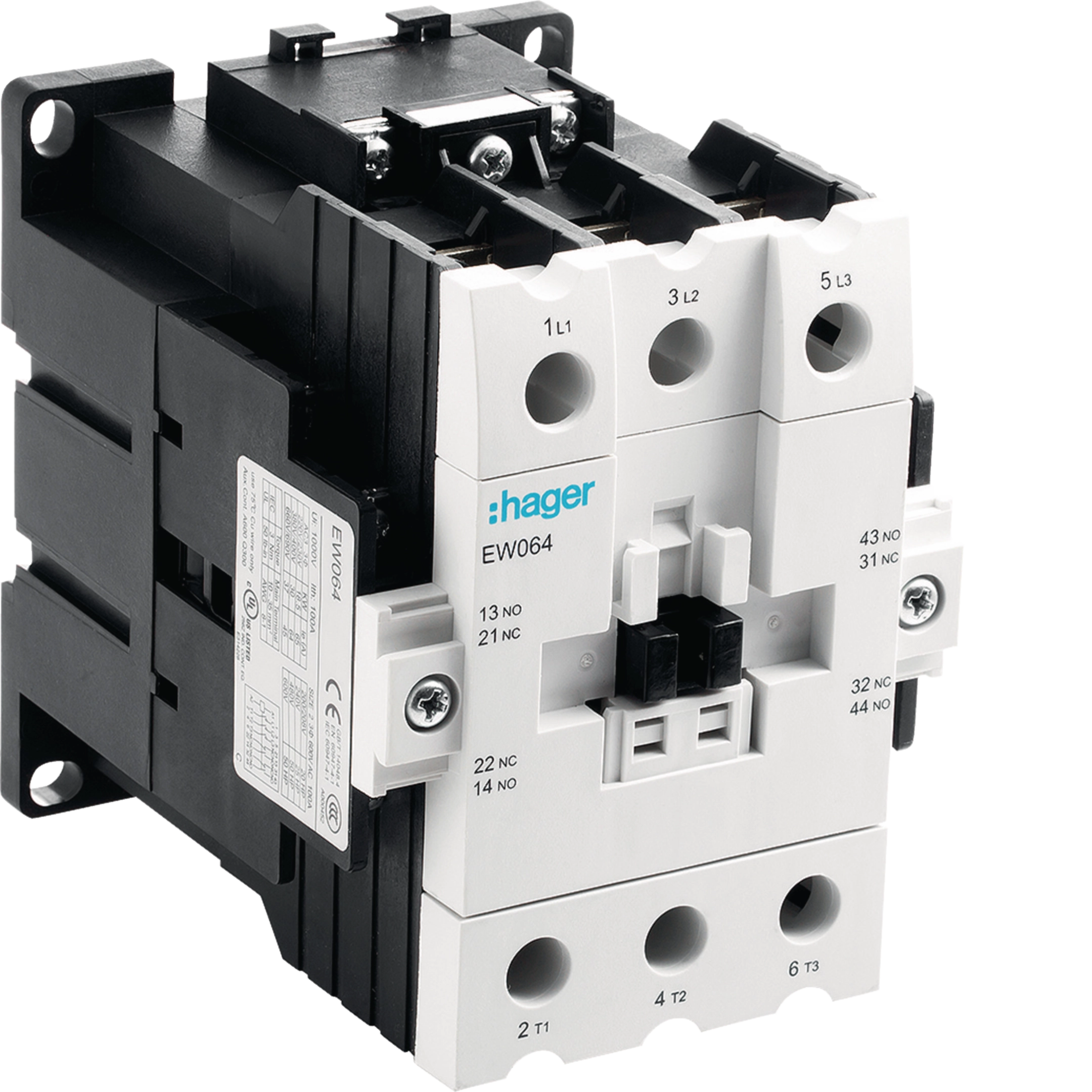 Contactor 64A-AC3 / coil 415V 50 Hz • EW064_M | Hager