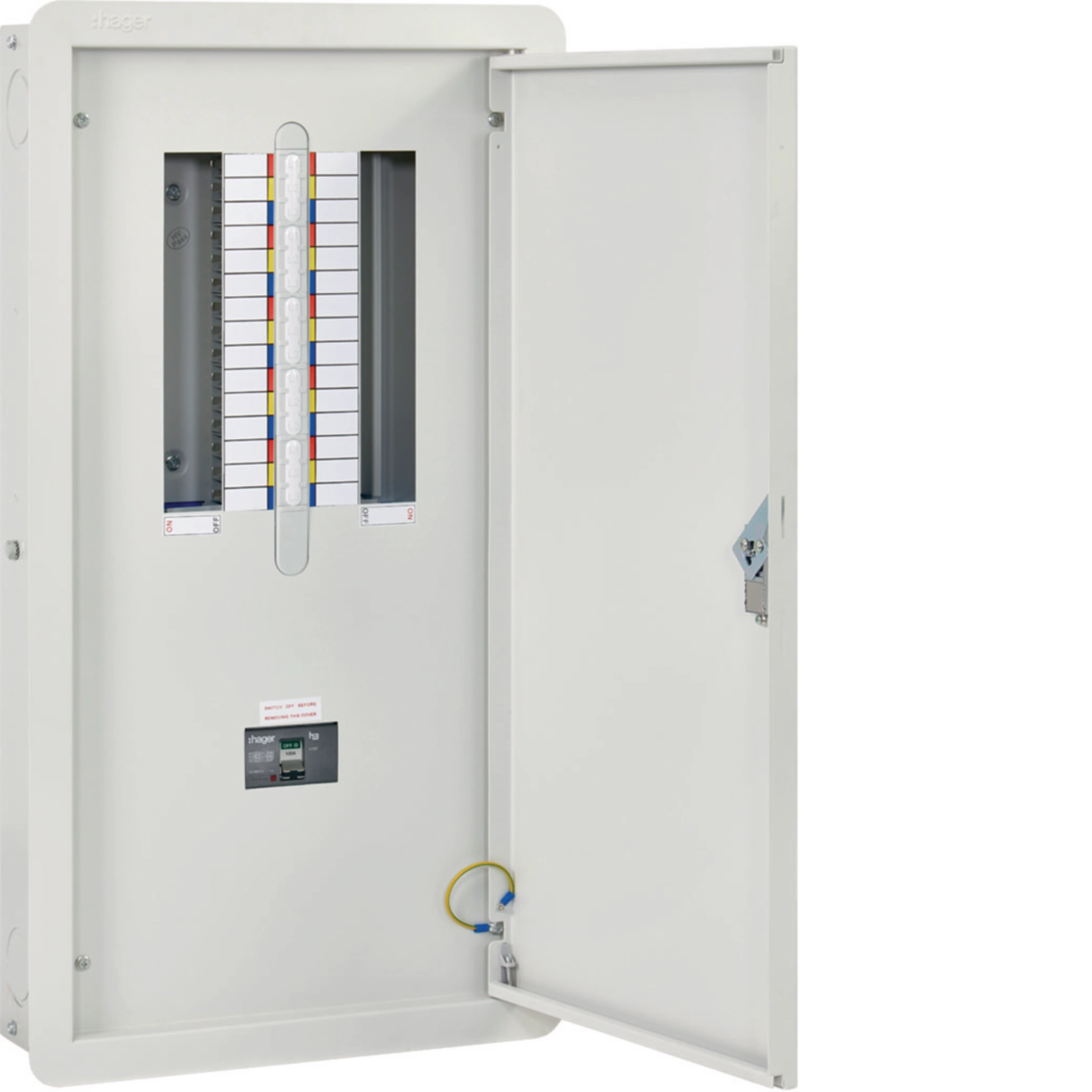 125A TP&N 10WAYFlush enclosure w/HDA100Z • JK2B10F4HDA100Z | Hager