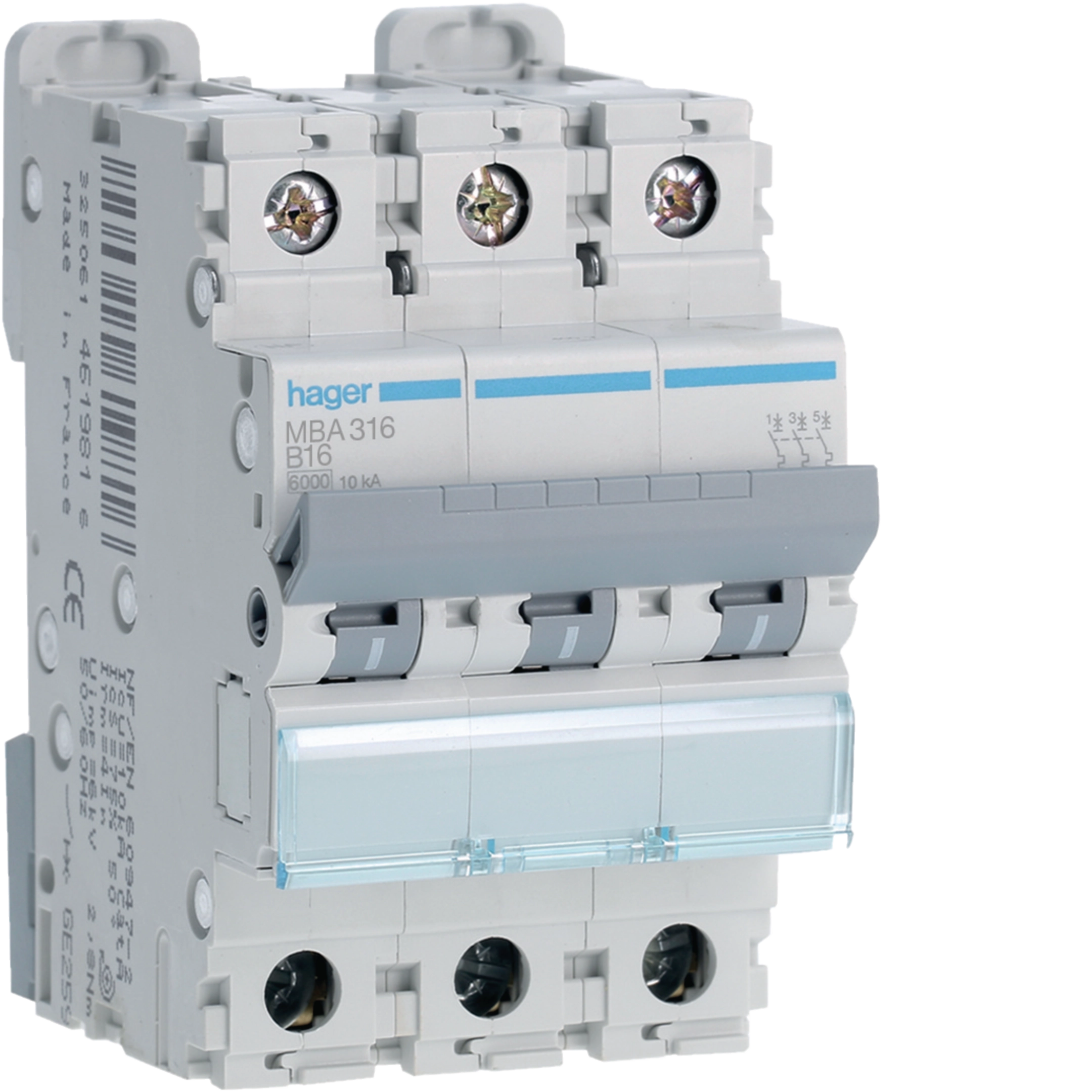 Automático MBA 3P 16A B-6/10kA • MBA316 | Hager