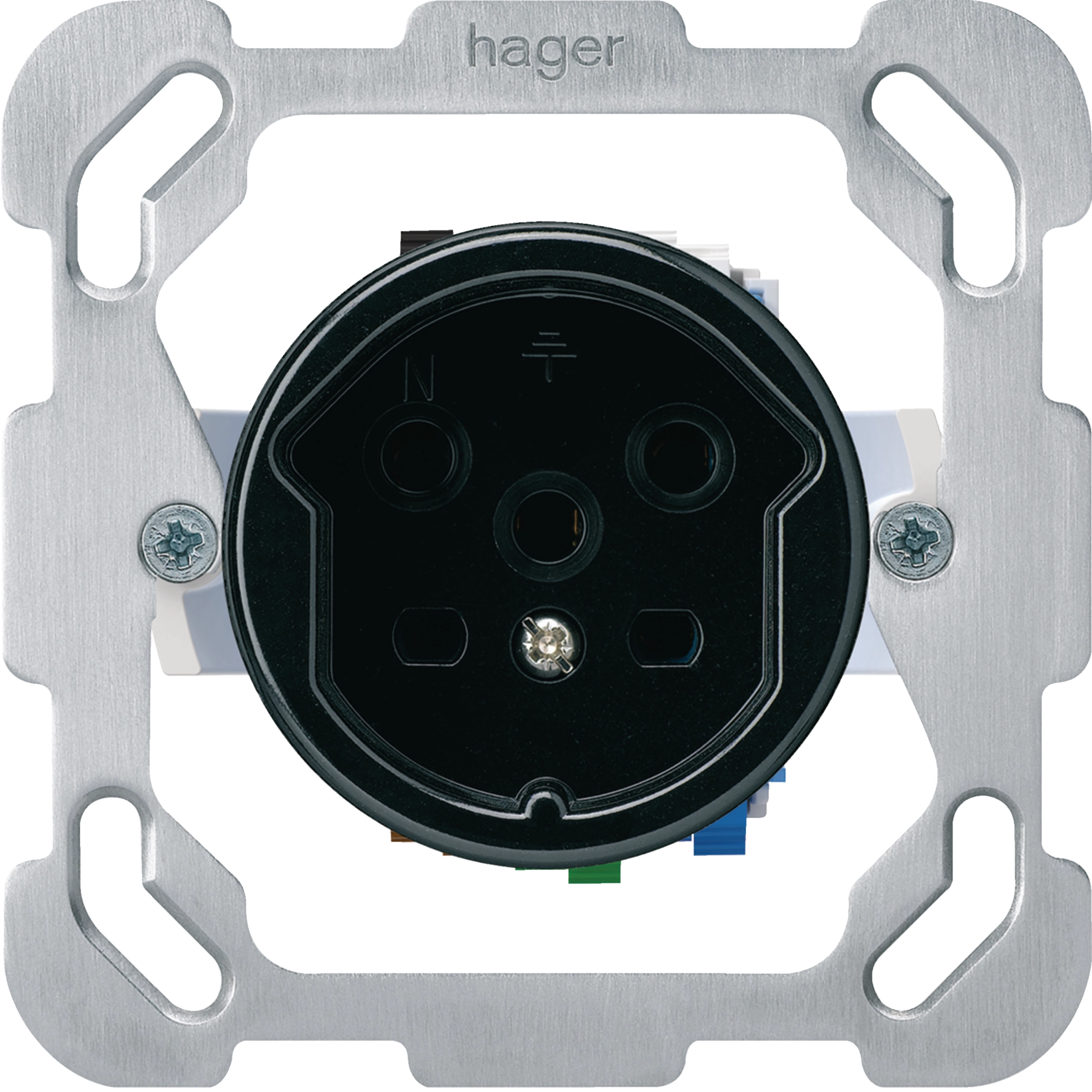 ba. B: Steckdose Typ 15 schwarz • WH11593205B | Hager