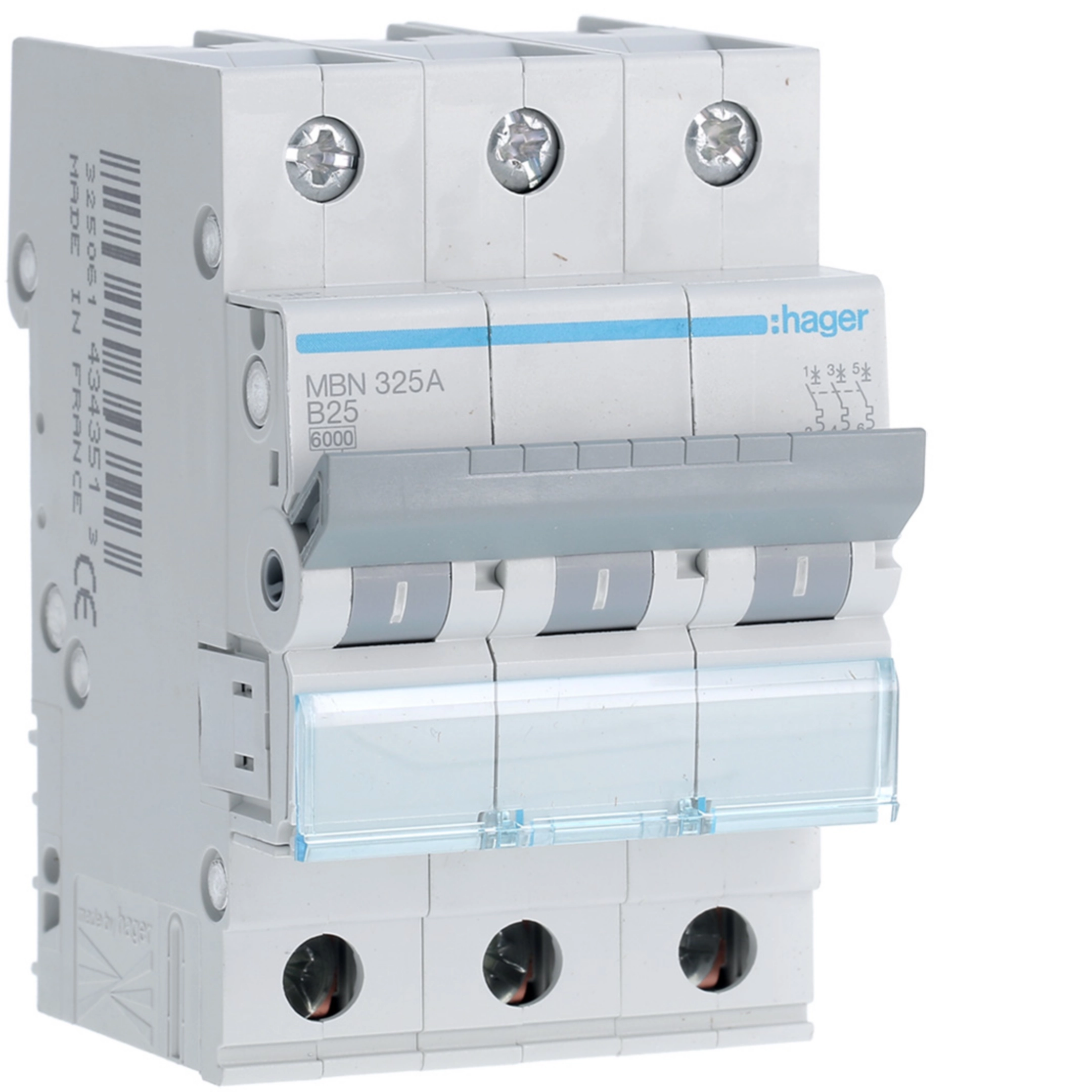 MCB 3P 6kA B-25A 3M • MBN325A | Hager