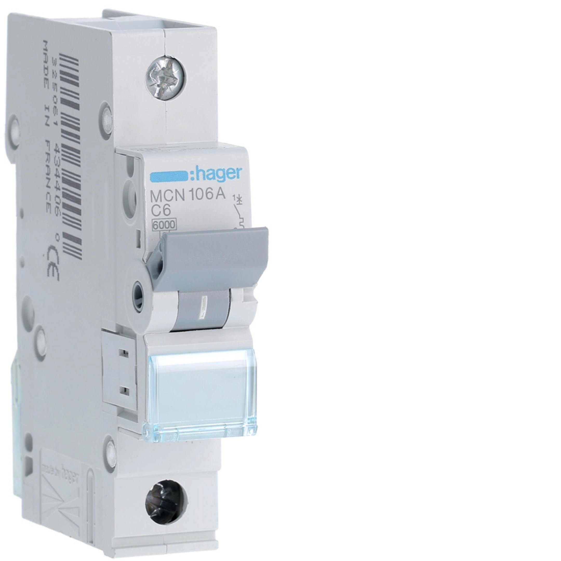 MCB 1P 6kA C-6A 1M • MCN106A | Hager