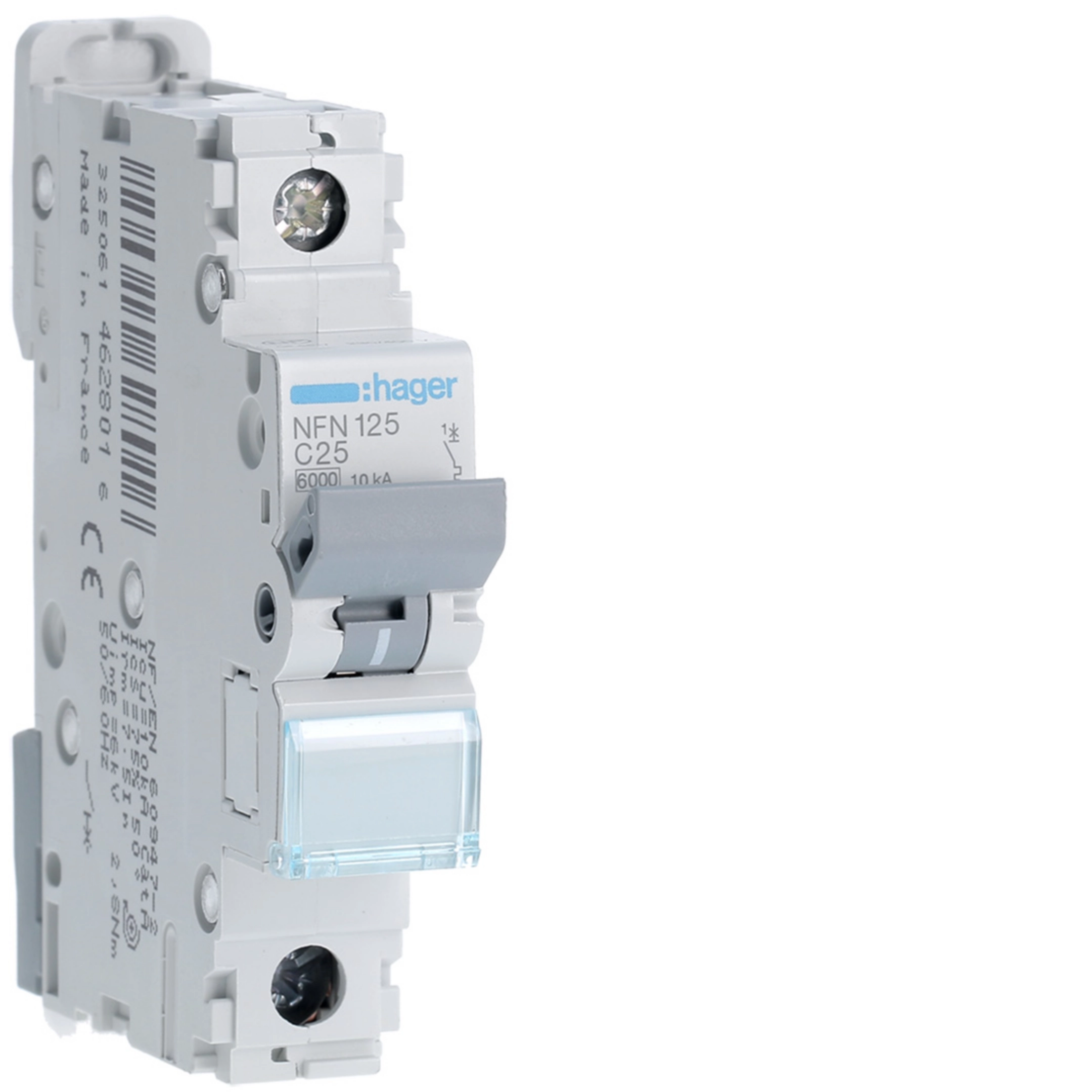 Disjoncteur 1P 6/10kA C-25A 1M • NFN125 | Hager