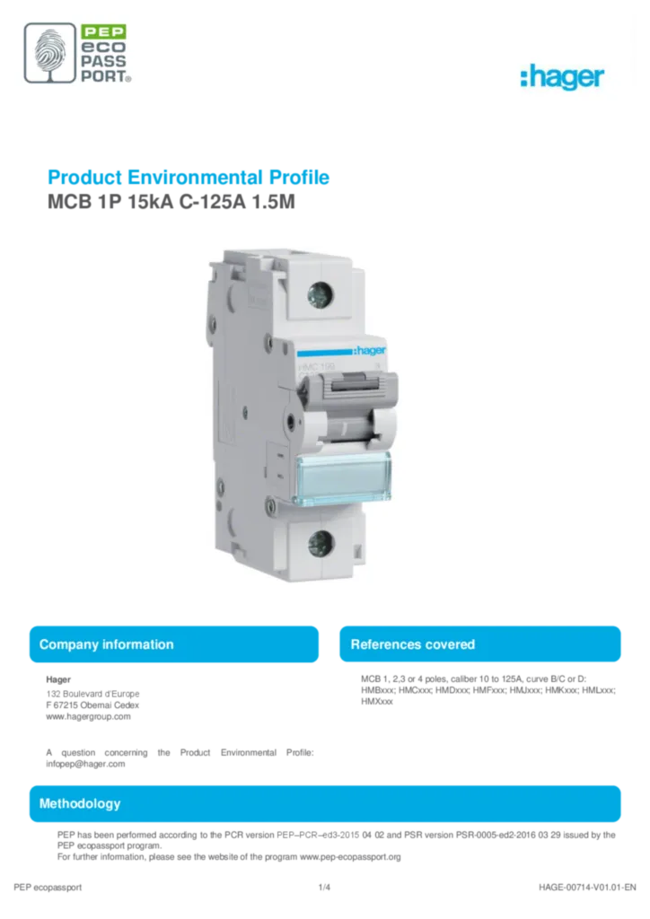 Disjoncteur 4P 15kA C-80A 6M • HMC480 | Hager