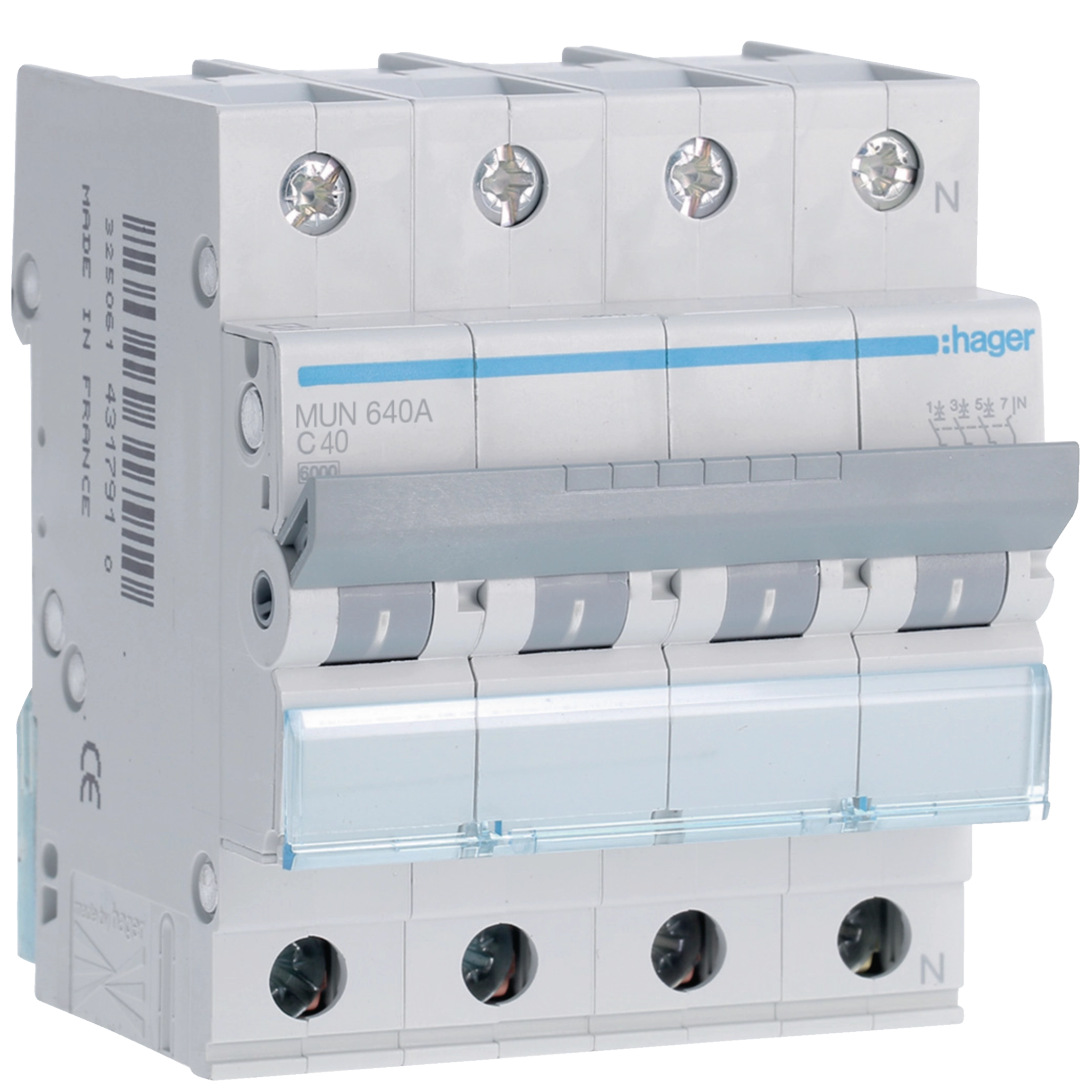 Automático MUN 3P+N 40A C-6KA • MUN640A | Hager