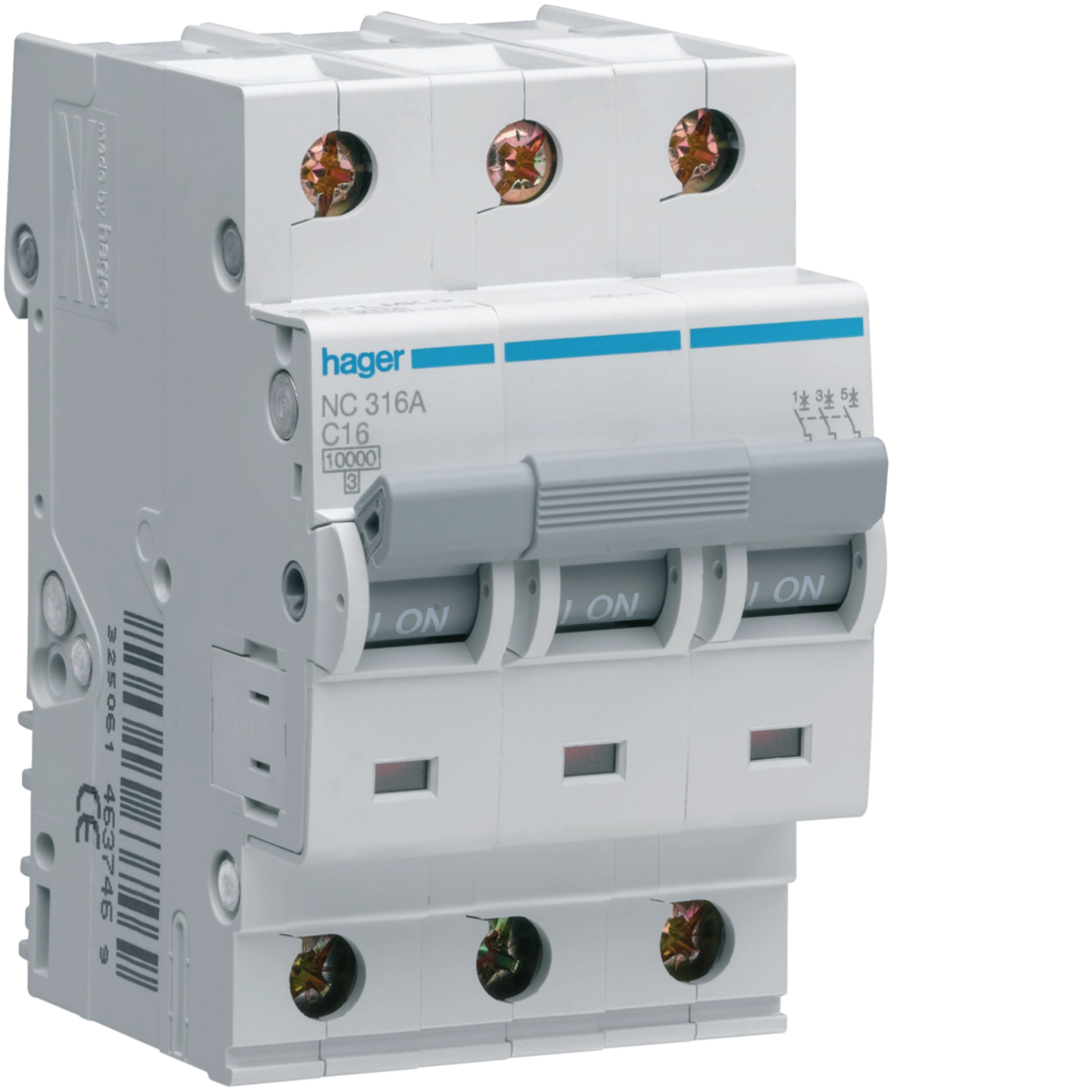 MCB 3P 10kA C-16A 3M • NC316A | Hager