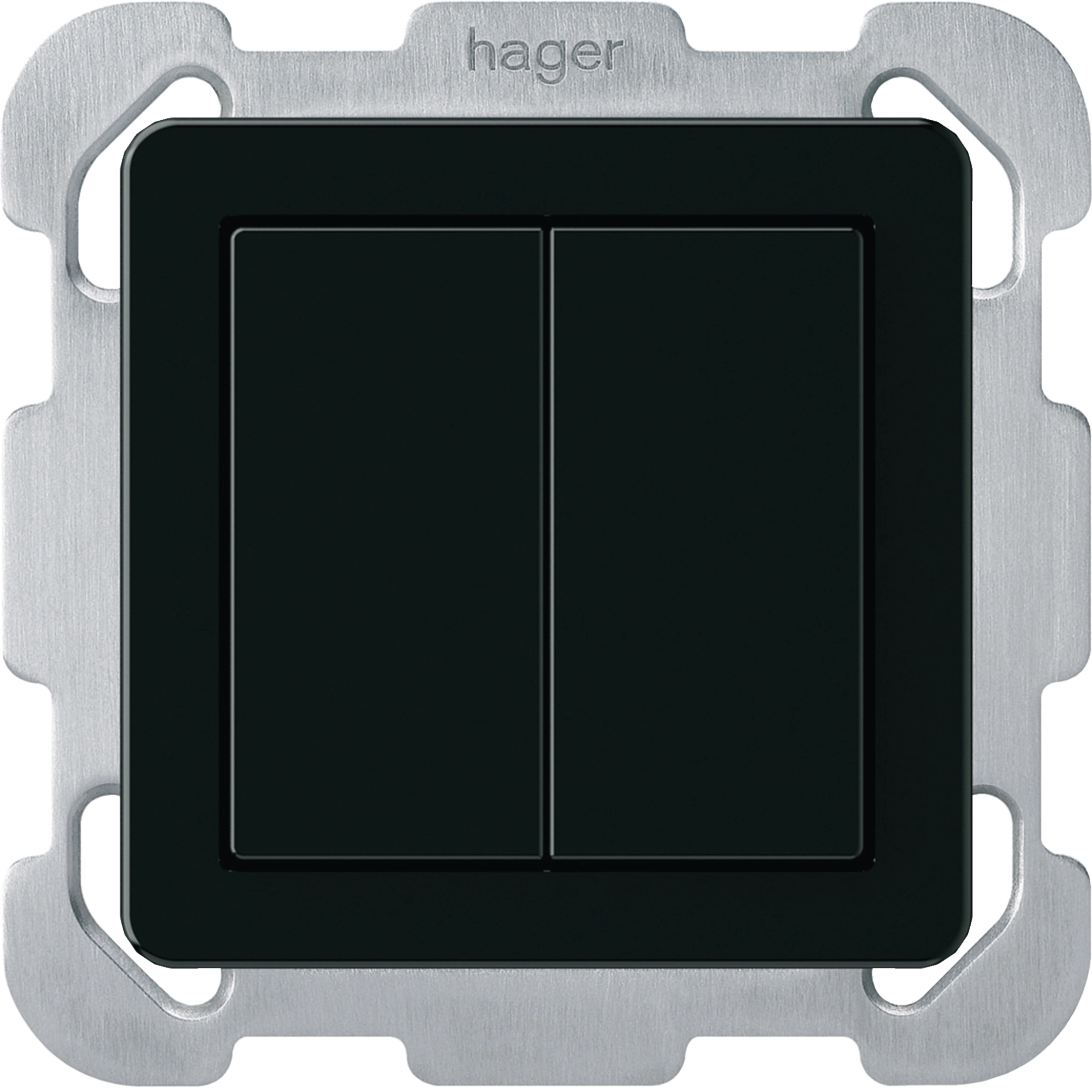 basico B: 2-fach KNX Taster BA schwarz • WHTB20205B | Hager