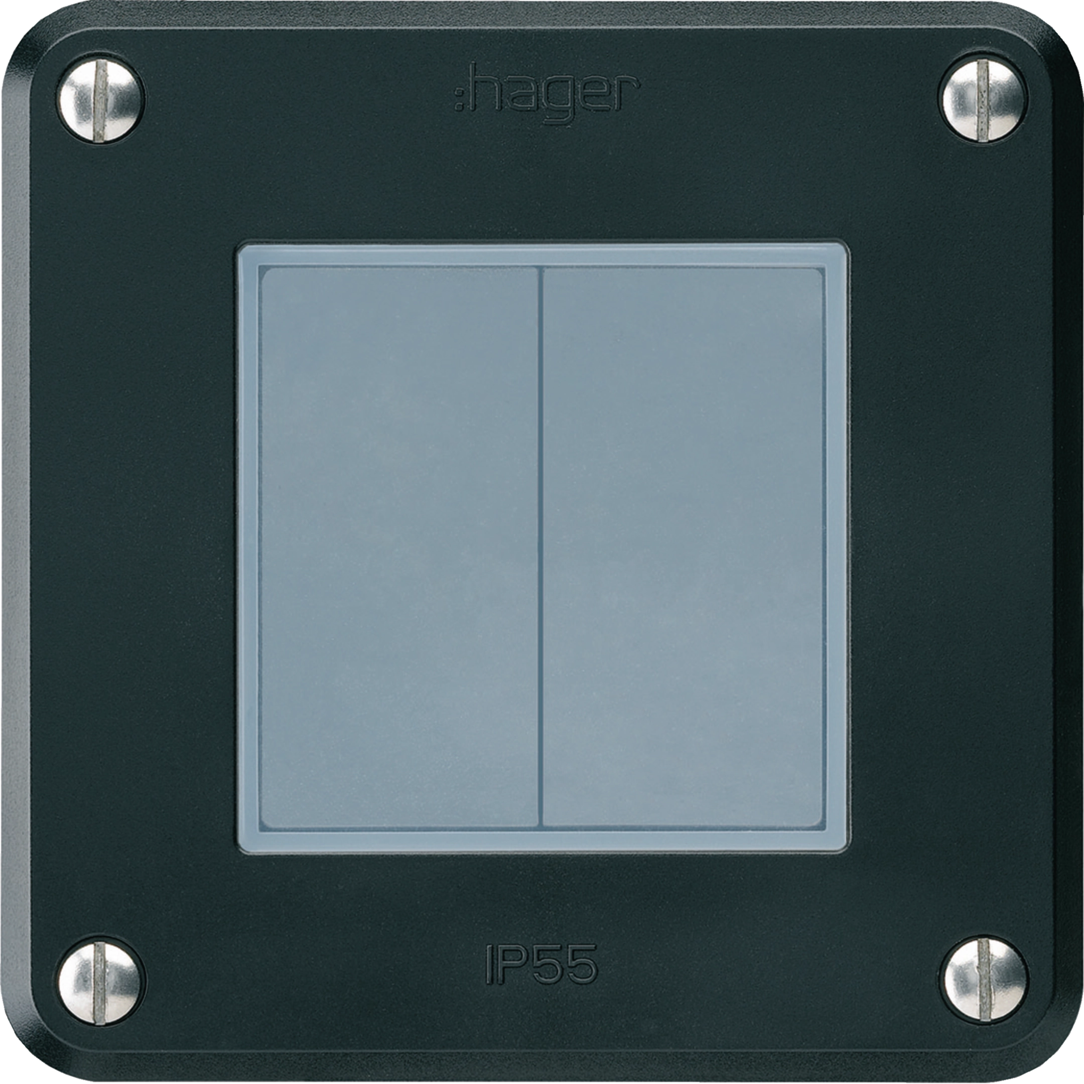 robusto C: 2-fach KNX Taster BA schwarz • WHTR20205C | Hager