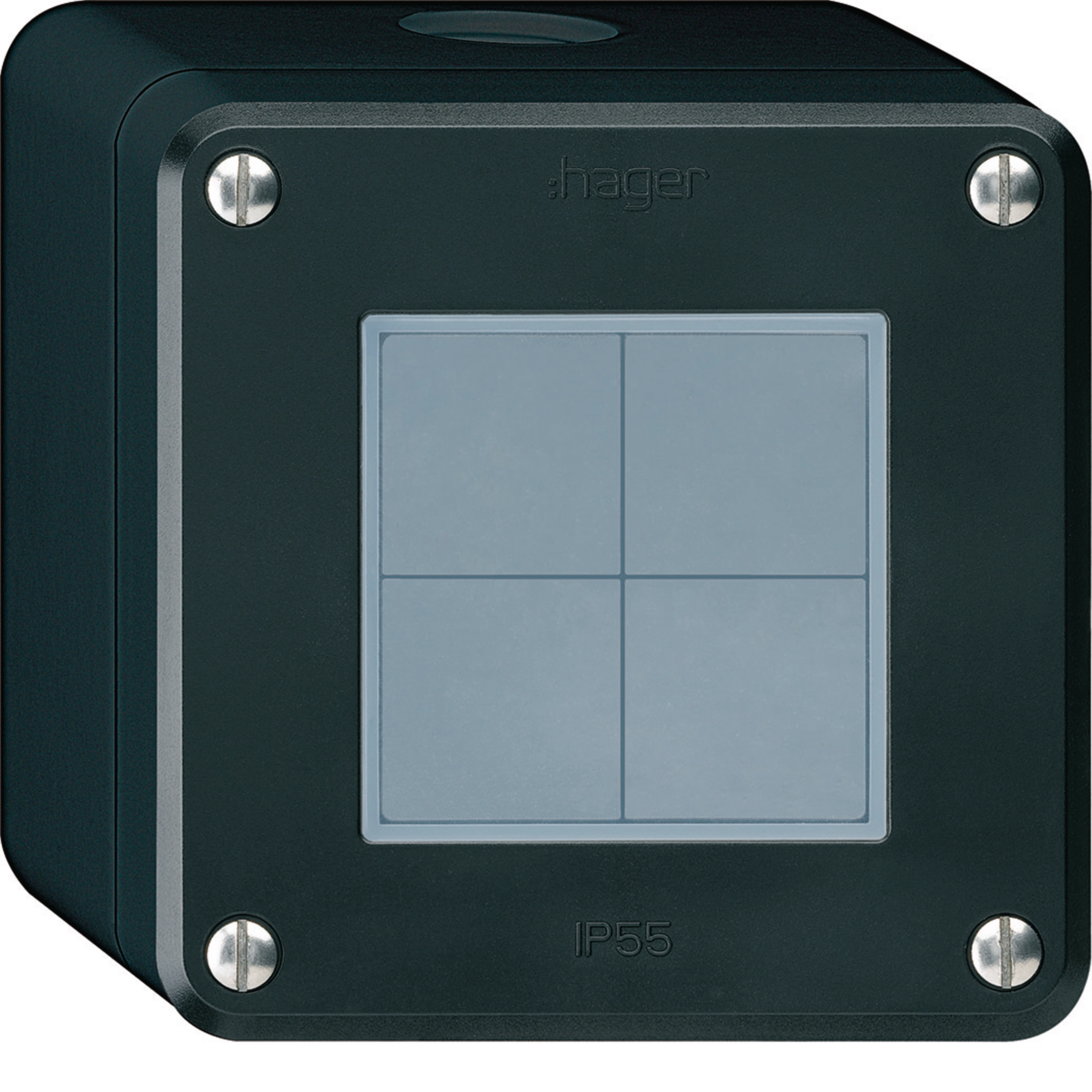robusto Q: 4-fach KNX Taster BA schwarz • WHTR20405Q | Hager