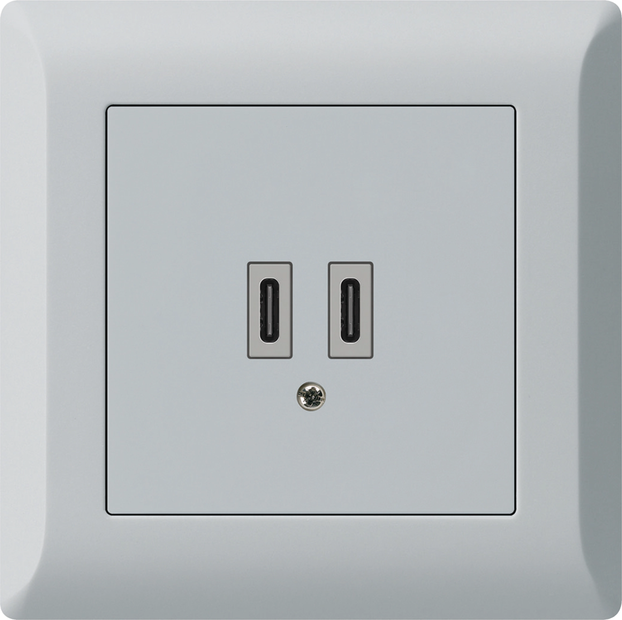 ka.line C: USB C+C-Ladesteckdose grau • WH55822103C | Hager