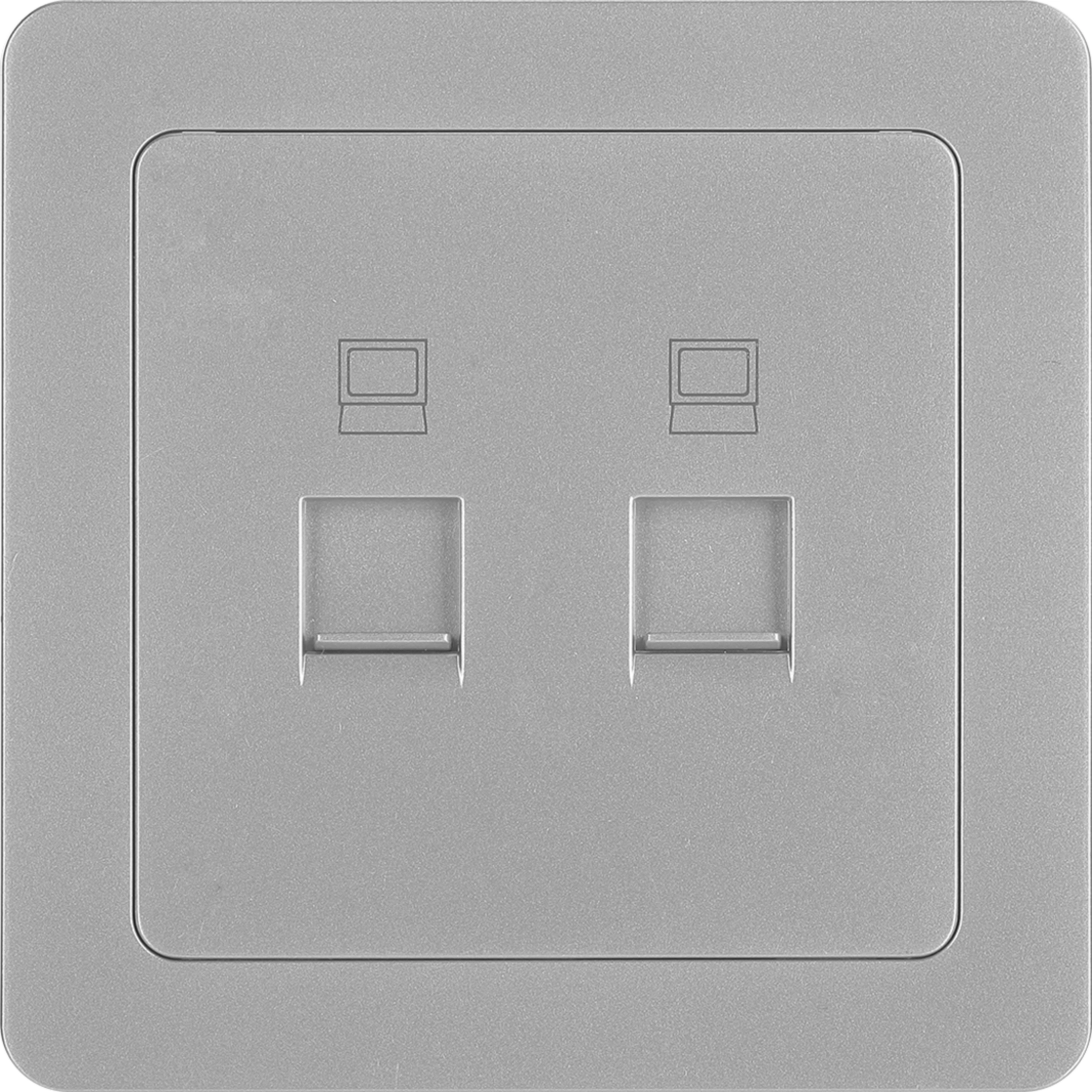 RJ45 outlet cat5e (2mod);as • WGCXT2RJ5AS | Hager