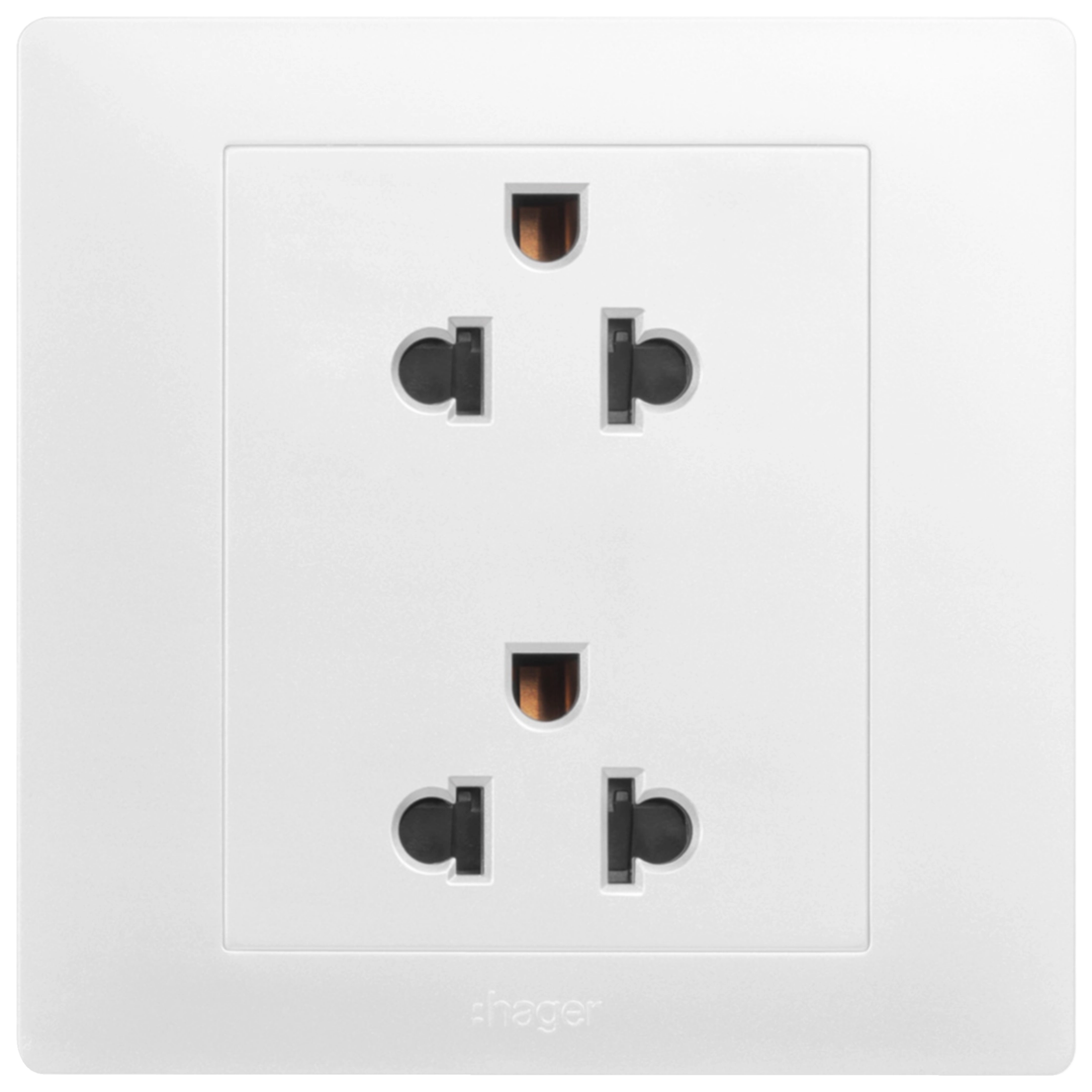 16A TWIN EURO-AMERICAN SOCKET, AS • WGMS216EAAS | Hager