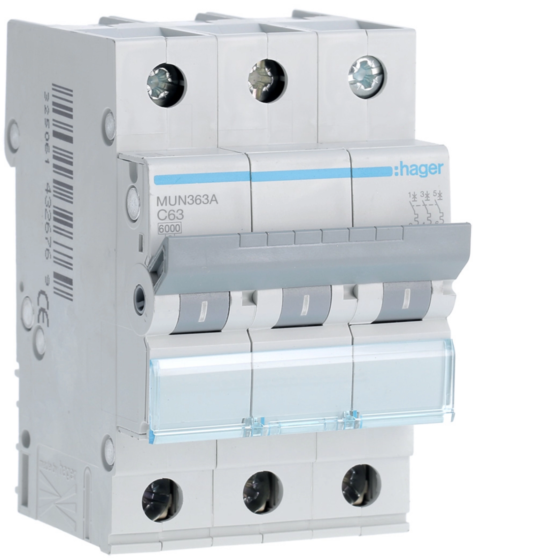 Automático MUN 3P 63A C-6KA • MUN363A | Hager