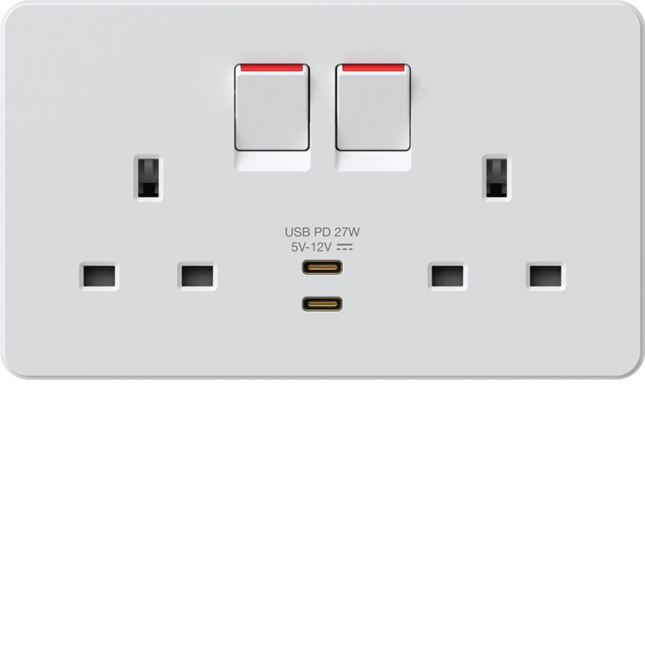 13A TWIN SSO WITH 2 TYPE C PD3.0 USB • WGDS213SUSBCC | Hager